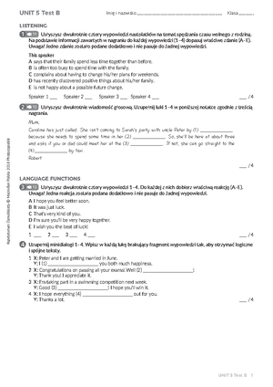 EC A1P - Answer Key End-of-Year Test - English Class A1+ End-of-Year ...