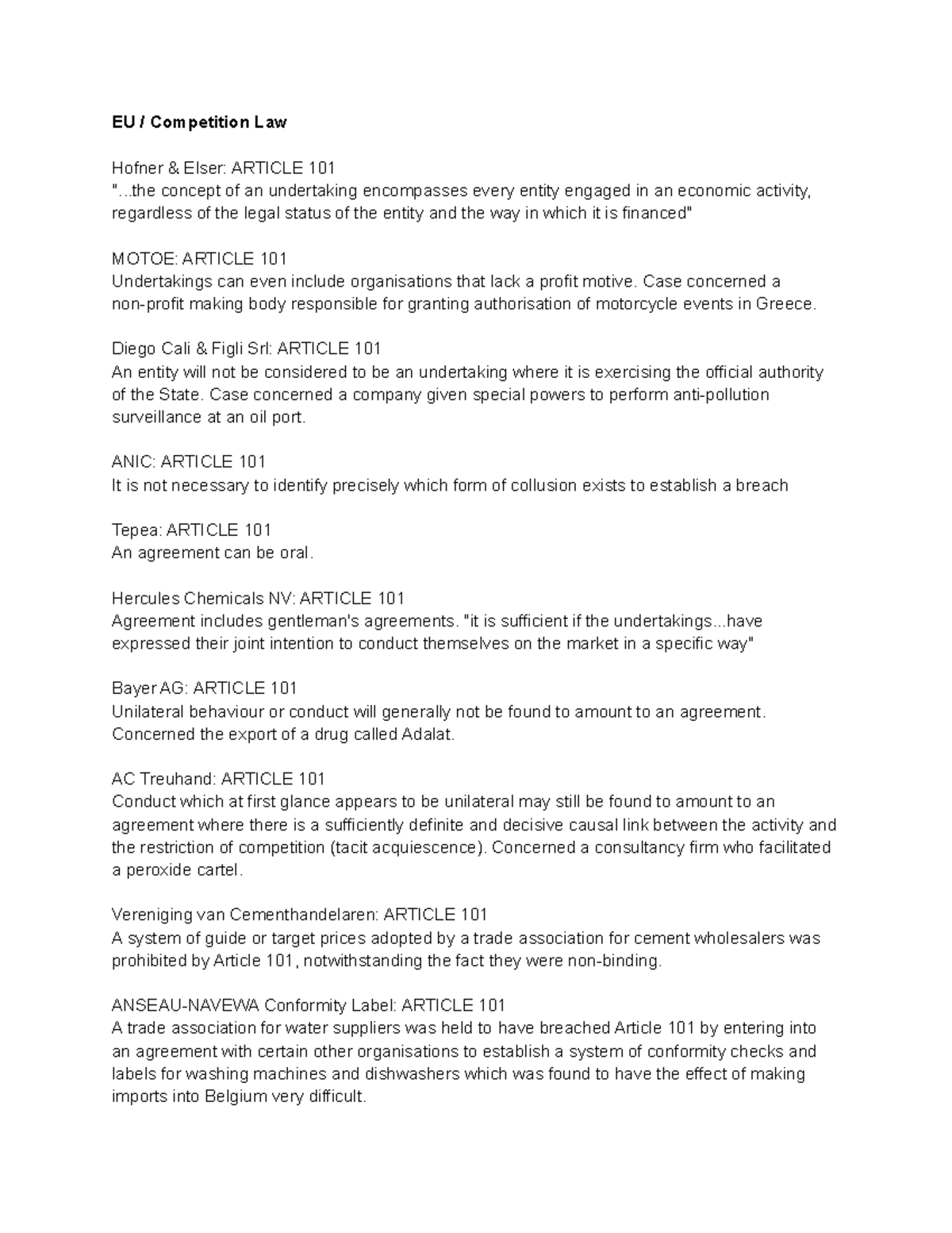 EU Competition Law EU Competition Law Hofner Elser ARTICLE 101 eu-competition-law-eu-competition-law-hofner-elser-article-101