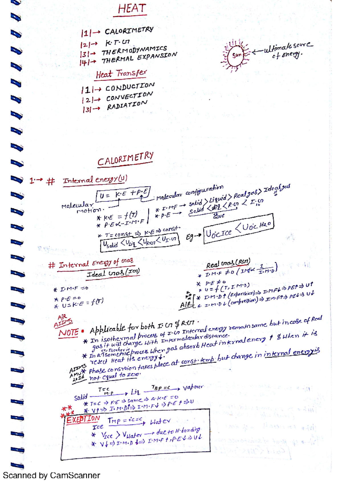 8 calorimetry - Physics for Engineers Lecture notes (Handwritten notes ...