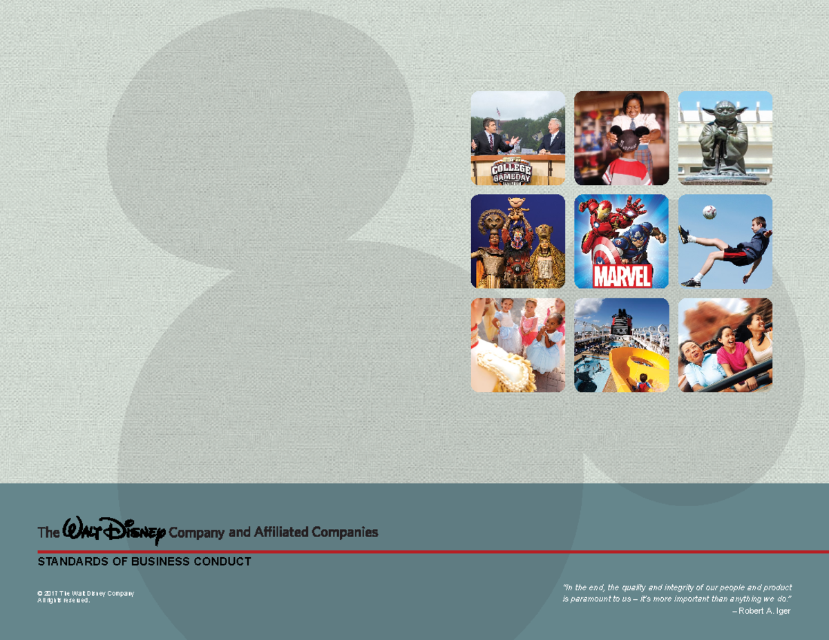 Wlat Disney Code of Ethics - Responsabilidad Social Empresarial - The ...