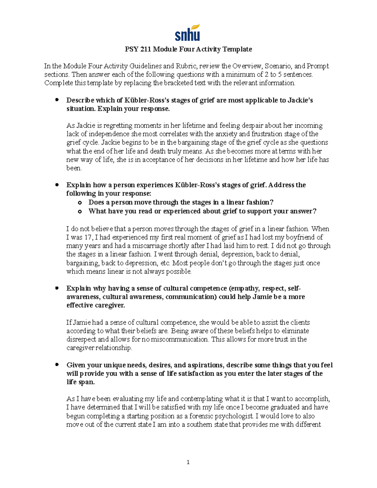 4.2 Journal Megan Fleischer - PSY 211 Module Four Activity Template In ...