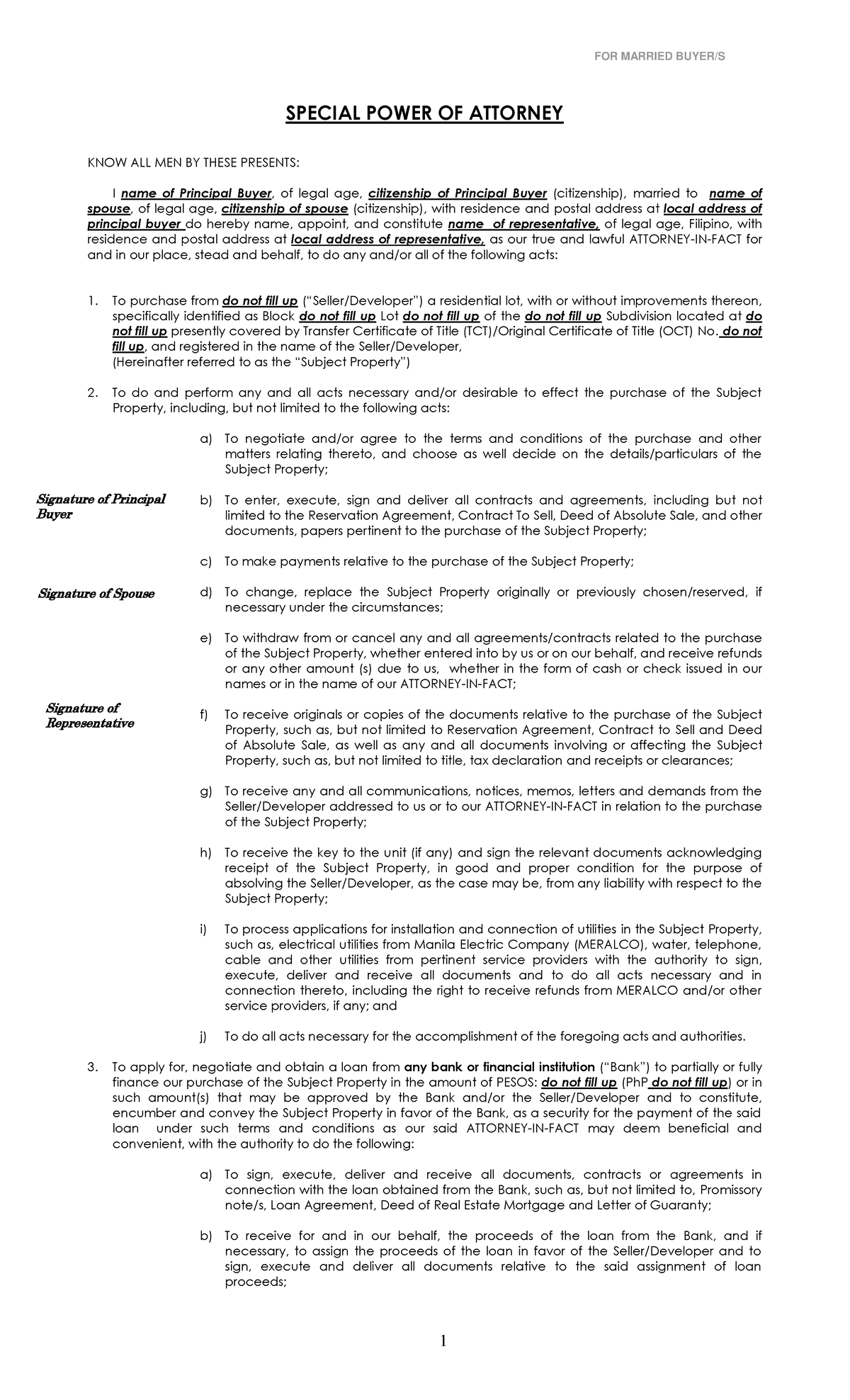 Guide BANK SPA Married for buyers with foreign spouse - FOR MARRIED ...