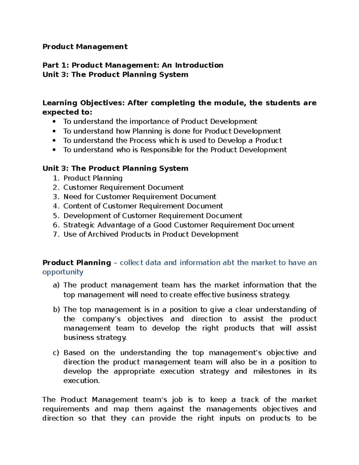 Module 3 Prodman - Product Management Part 1: Product Management: An ...