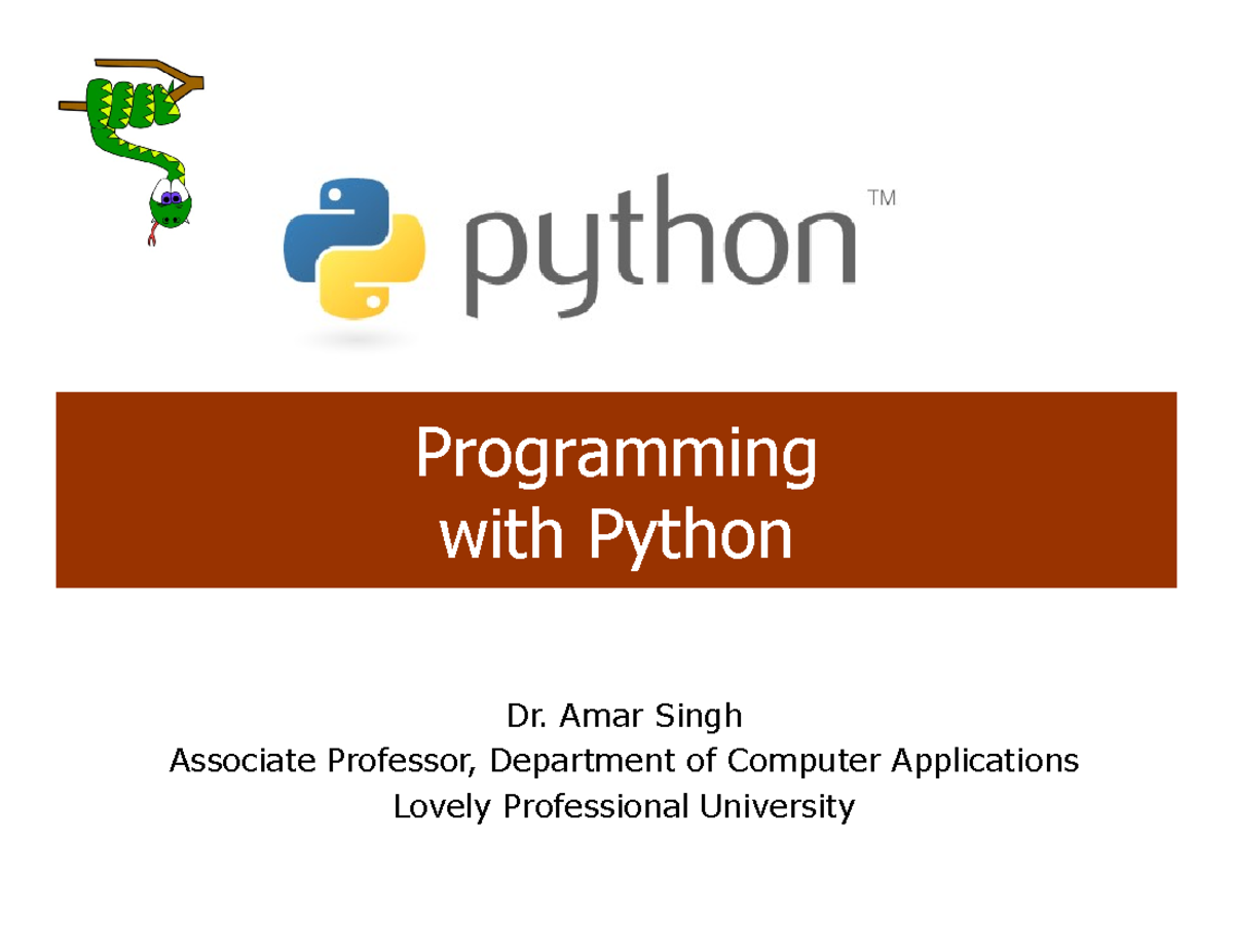 Python Amar Lpu Pdf Programmingprogramming 1 Programmingprogramming 3839