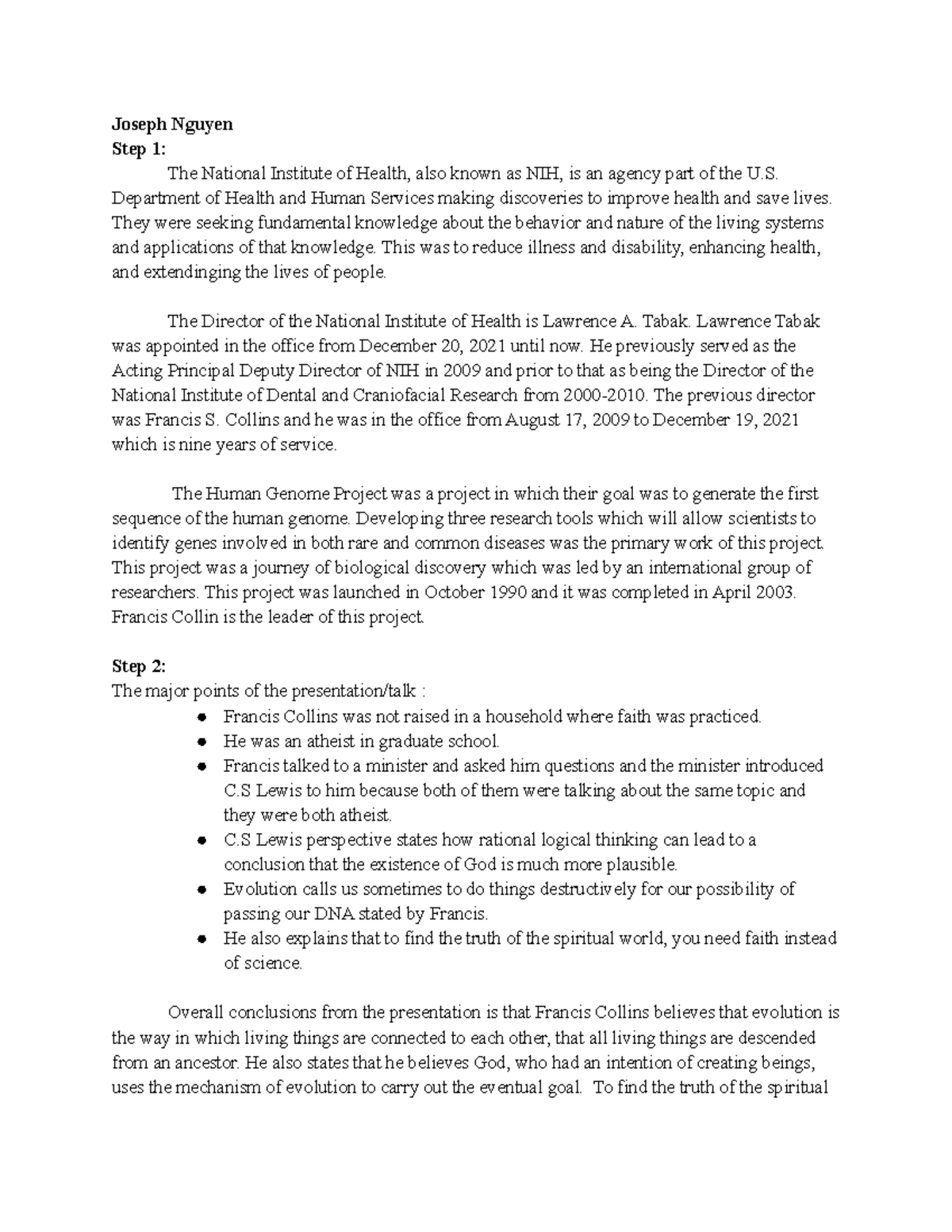 Anatomy EC - Joseph Nguyen - Joseph Nguyen Step 1: The National ...