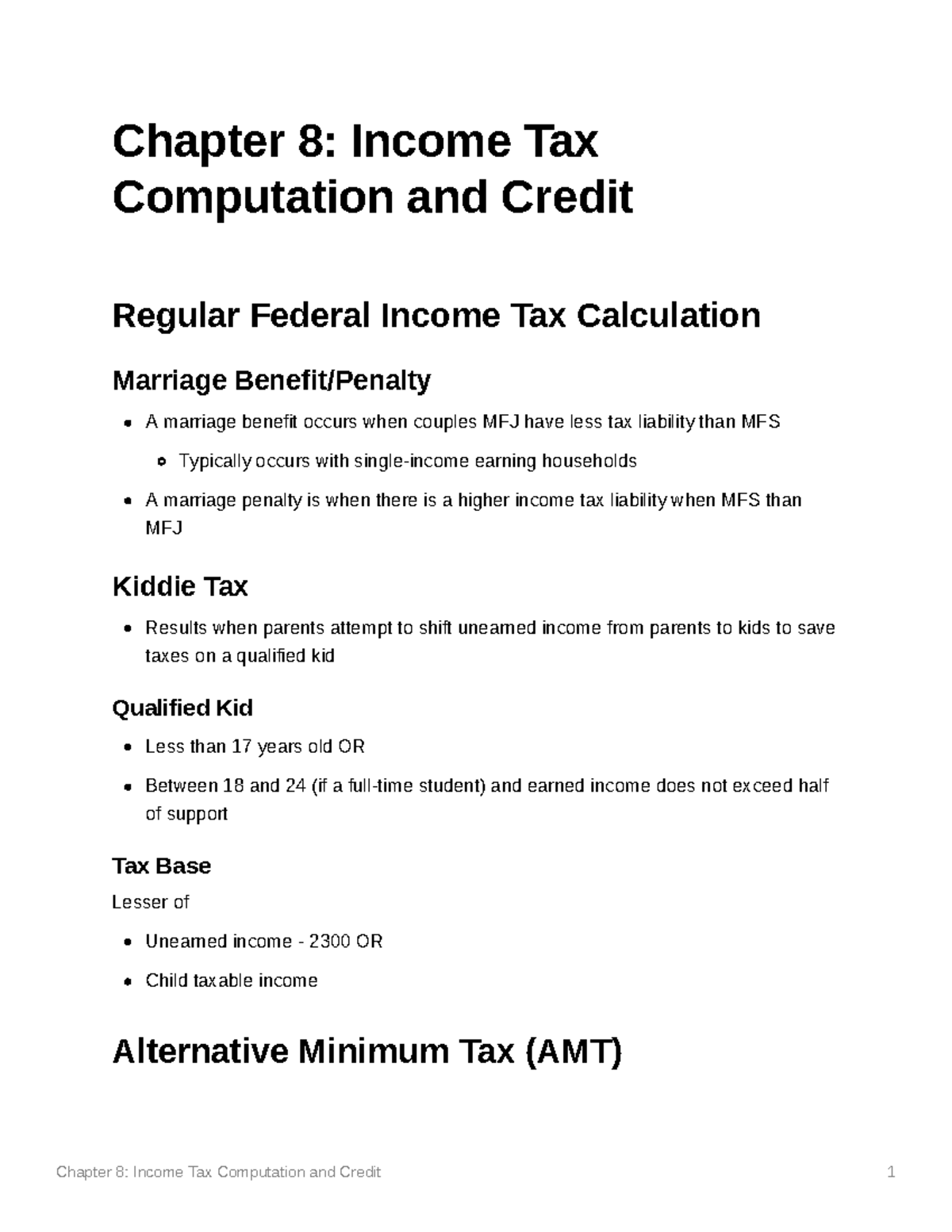 Income Tax Computation and Credit - Studocu