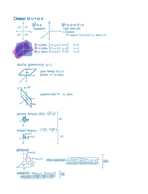 Chapter 12 and 13 Summary Sheet - Calculus 3 Concepts- Ch 12 and 13 ...