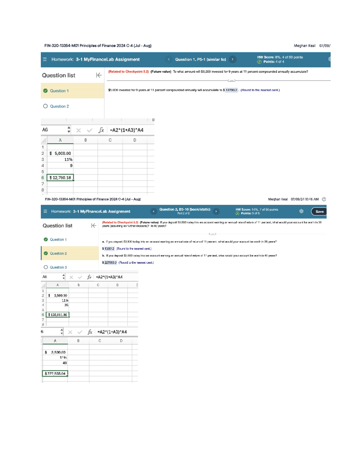 3-1 finance lab - FIN320 - (Colum A & B are the same calculations as ...