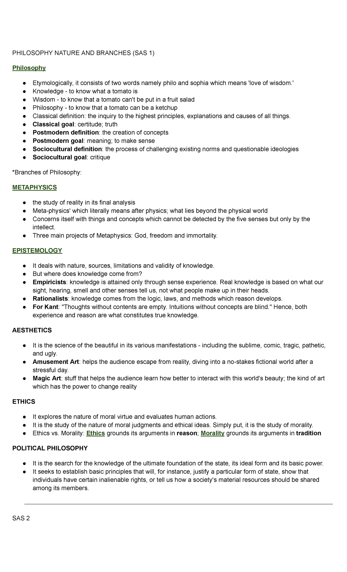 Logic and critical thinking - PHILOSOPHY NATURE AND BRANCHES (SAS 1 ...
