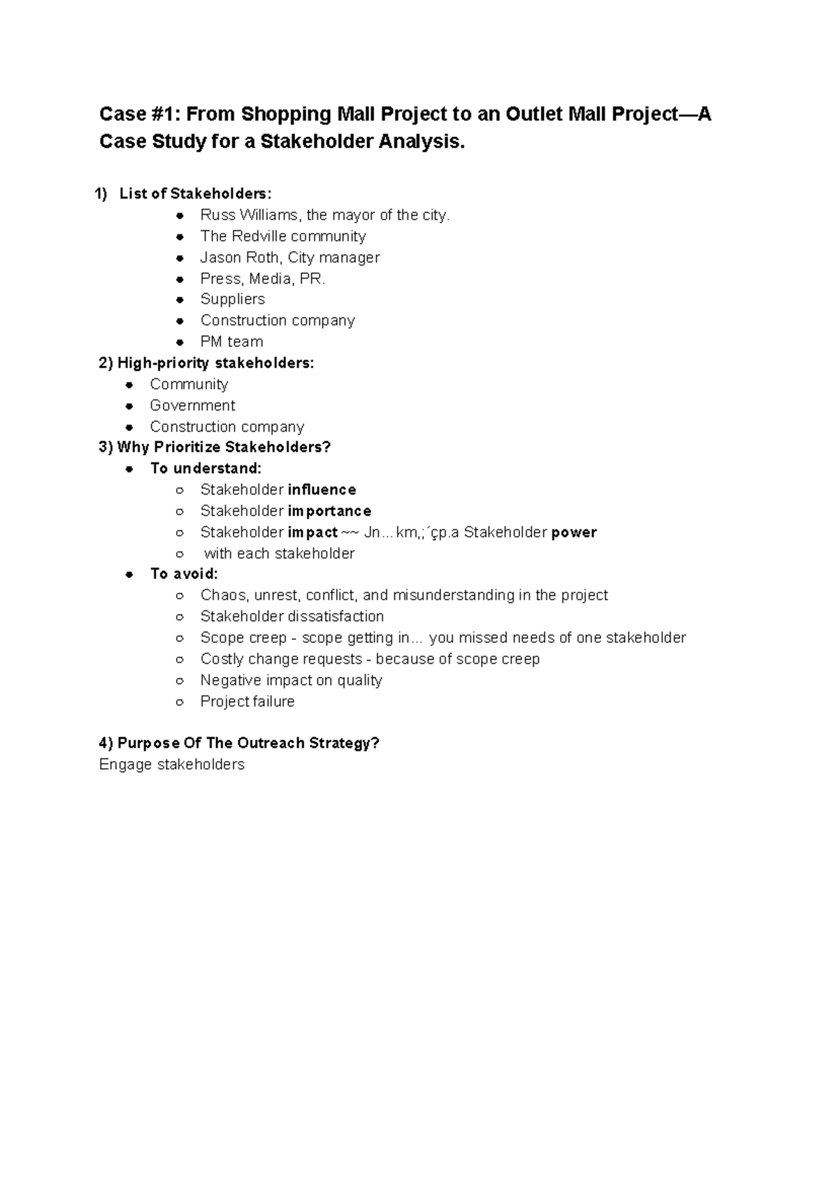Class Cases - BUSN 3610 - Case #1: From Shopping Mall Project to an ...
