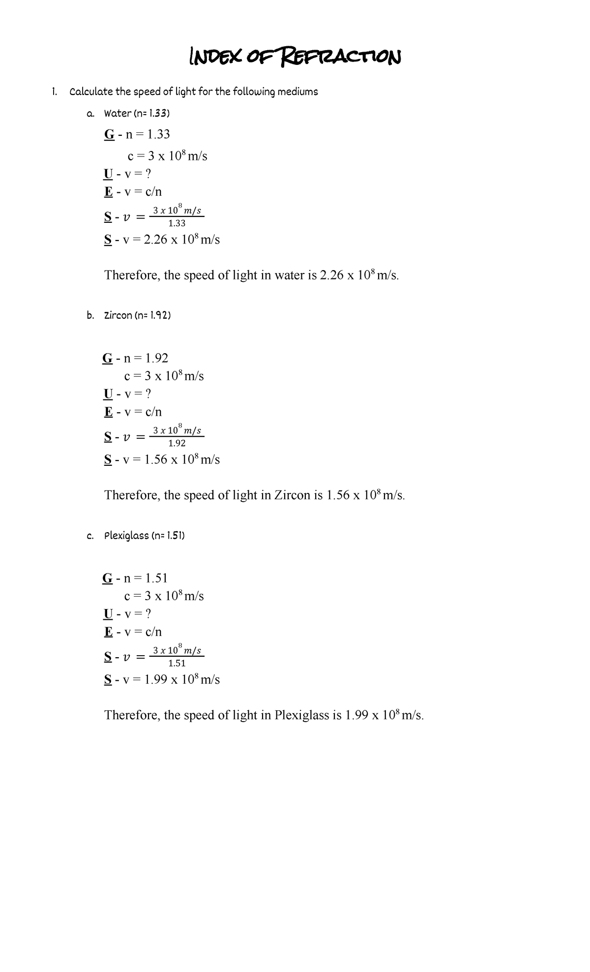 Copy Of 10 Index Of Refraction WS Index Of Refraction Calculate The copy-of-10-index-of-refraction-ws-index-of-refraction-calculate-the