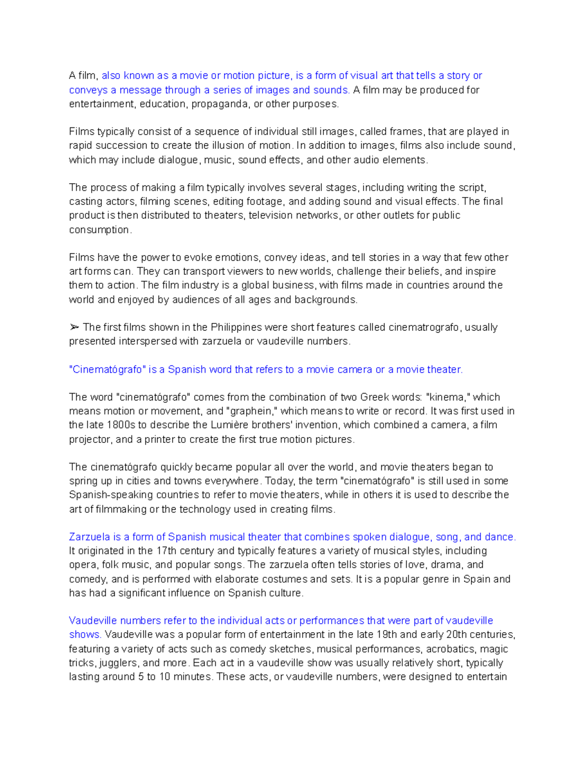 FILM - ........... J - A film, also known as a movie or motion picture ...