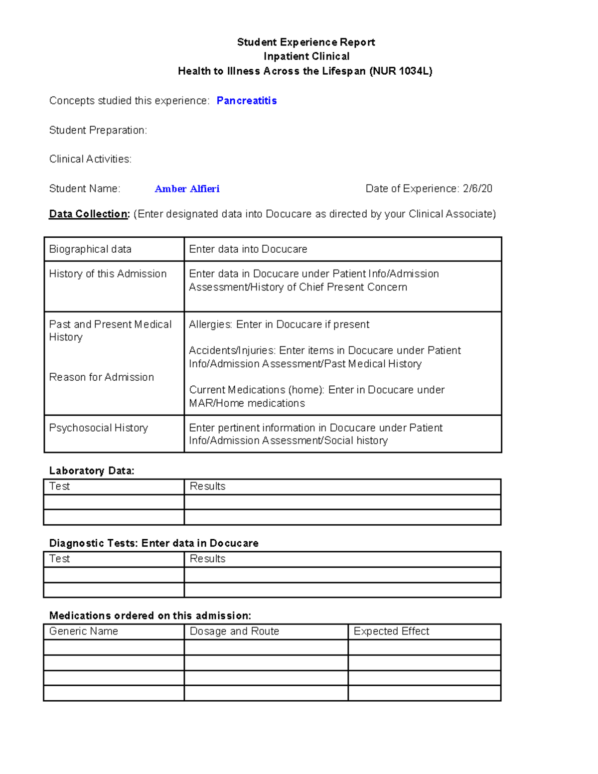 SER In Patient Clinical Experience - Student Experience Report ...