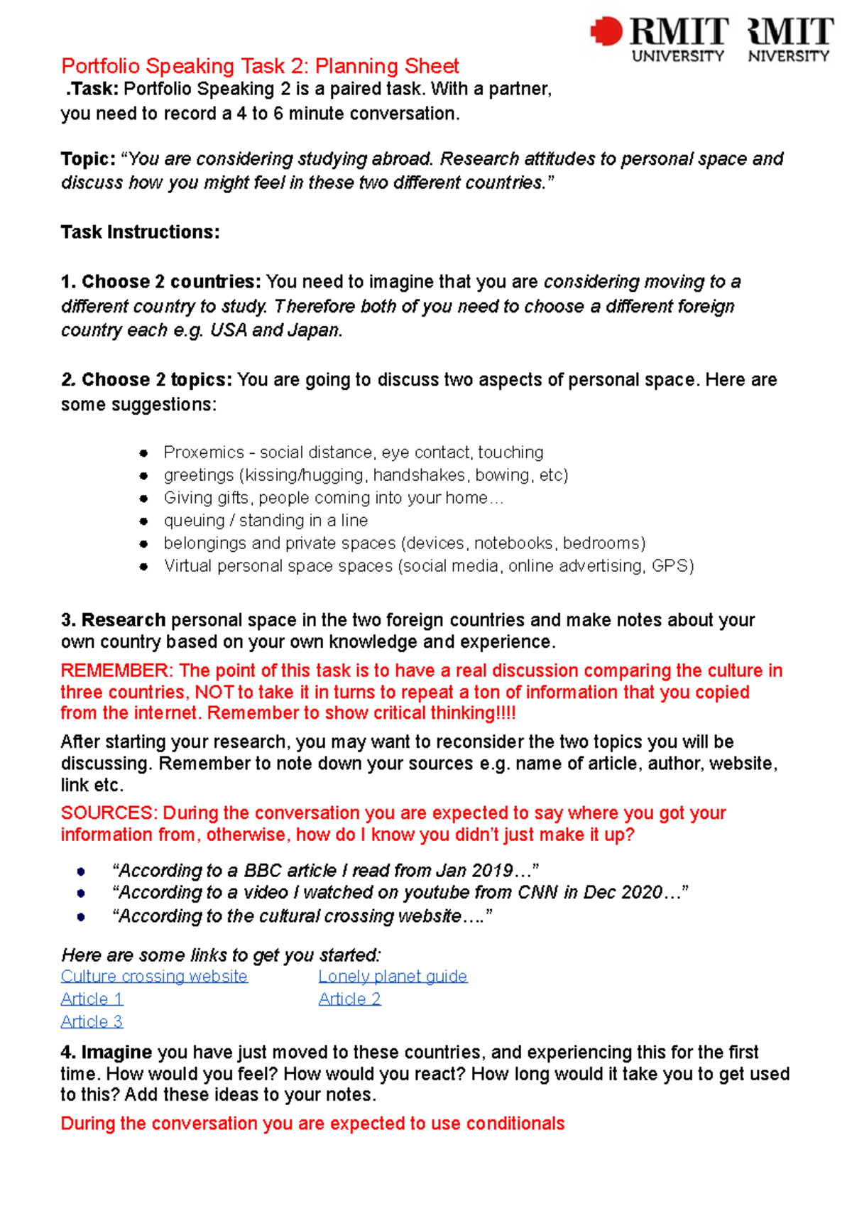 Portfolio Speaking 2 - Planning Sheet v2 HUY (A-L&S) - .Task: Portfolio ...