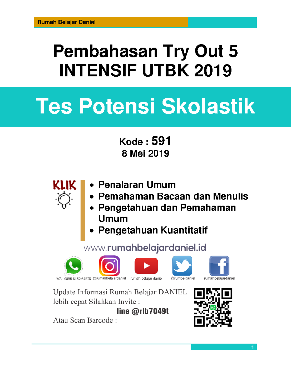 Pembahasan TPS RBD 5 - tps utbk - Rumah Belajar Daniel Pembahasan Try Out 5 INTENSIF UTBK 2019 ...