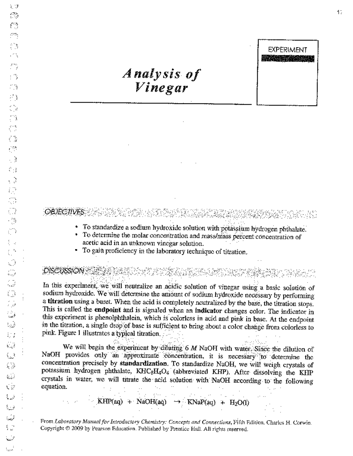 Analysis of Vinegar lab report - Industrial Chemical Technology - Studocu