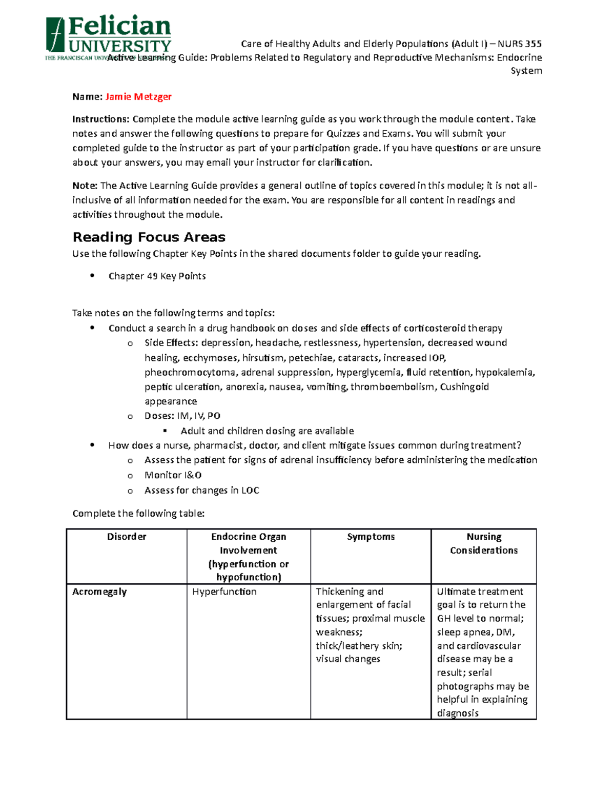 355 Module 9 Alg Active Learning Guide Active Learning Guide Problems Related To Regulatory