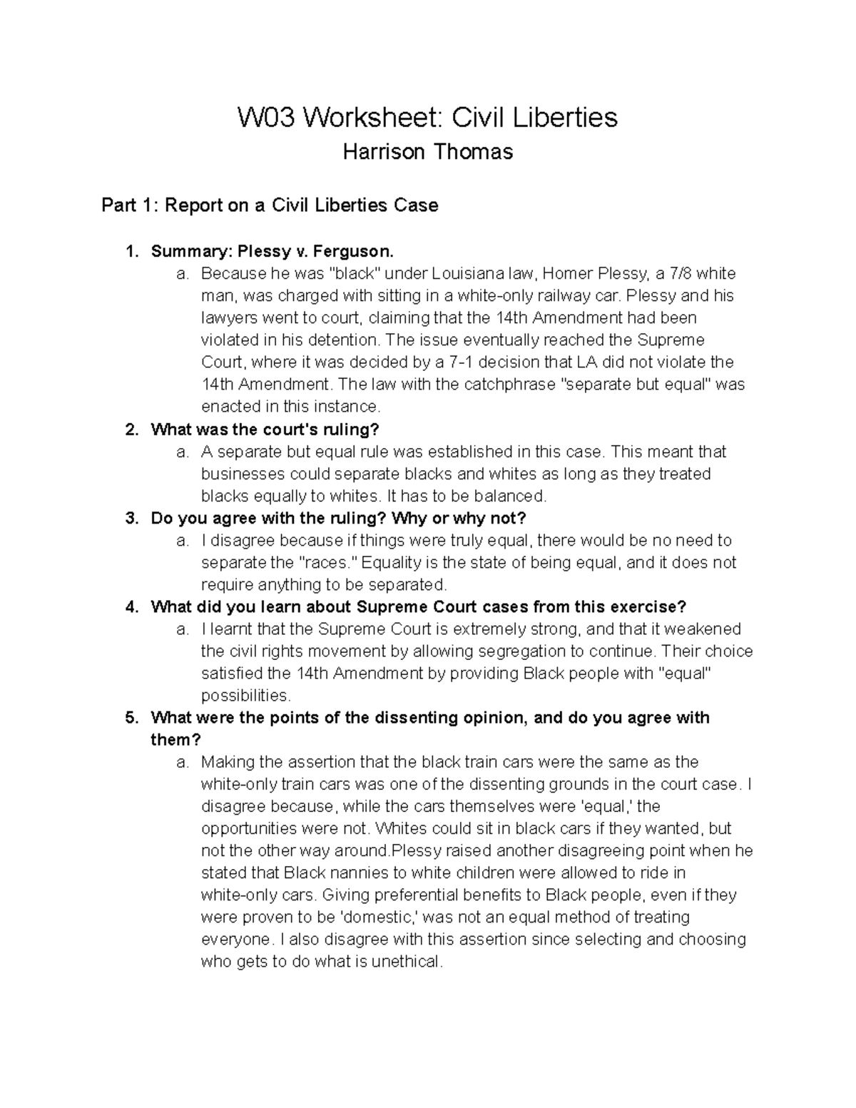 W03 Worksheet Civil Liberties - Google Docs - W03 Worksheet: Civil ...