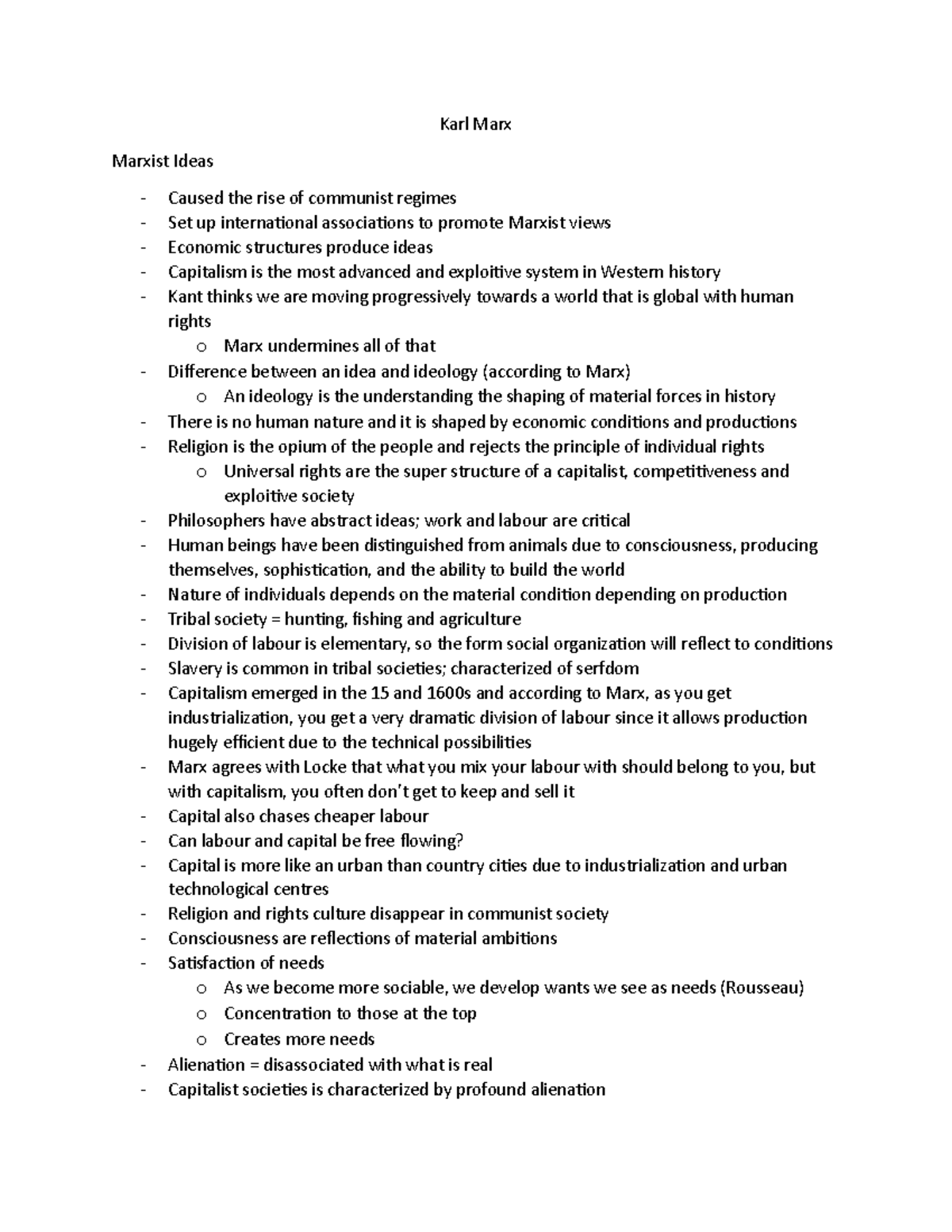 Lecture 9 - Karl Marx Professor Bradshaw - Karl Marx Marxist Ideas ...