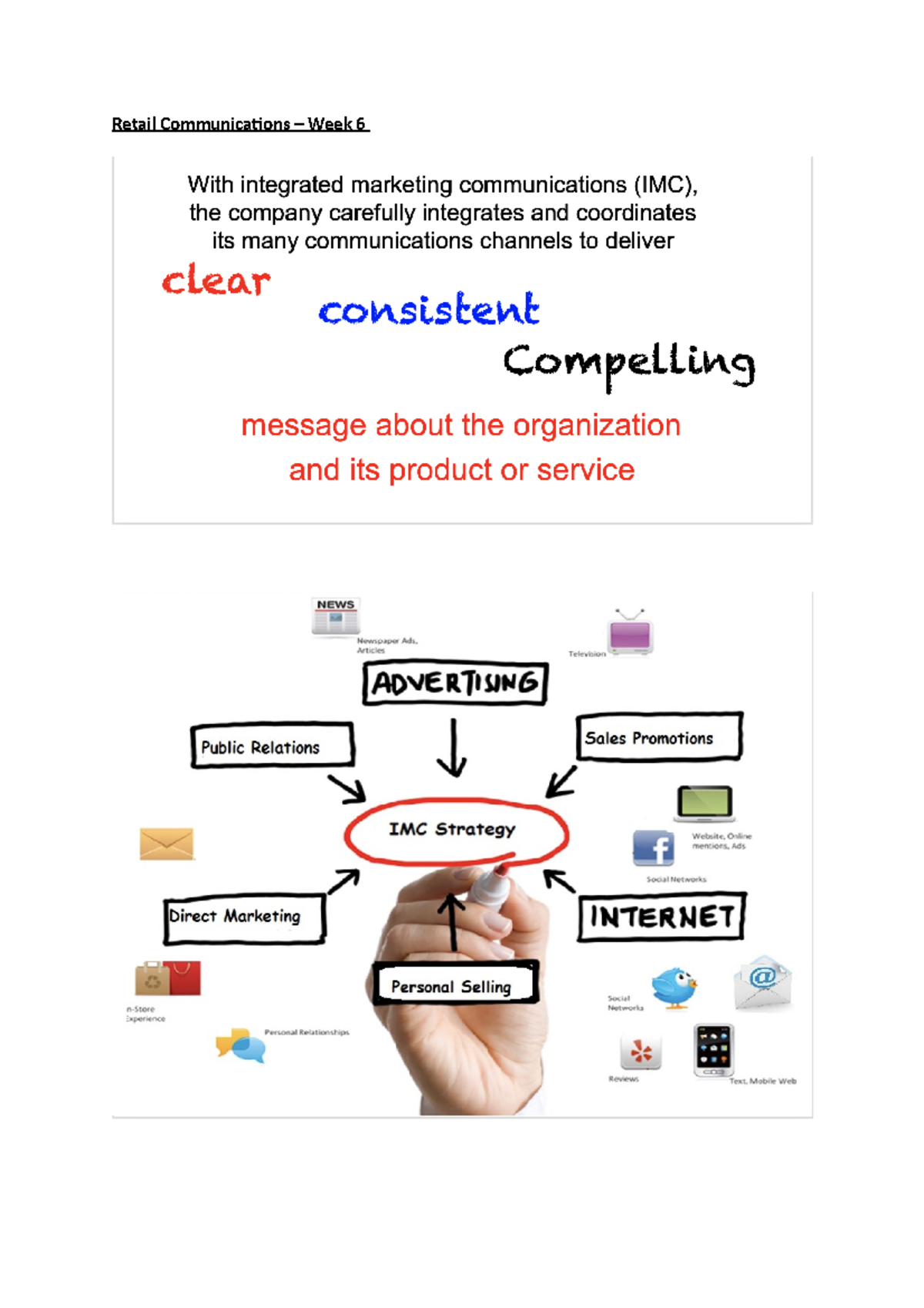 Retail Communications- Week 6 - Retail Communications – Week IMC- Is a ...