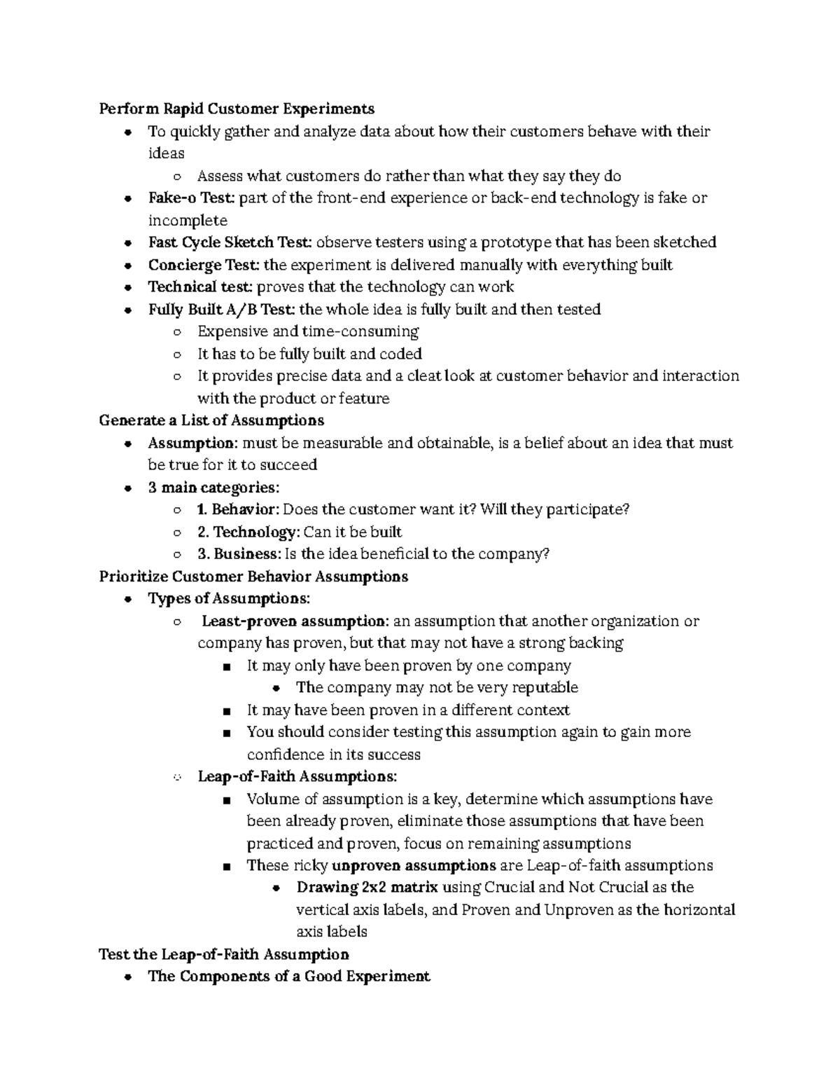 Domain 4 Perform Rapid Customer Experiments - Perform Rapid Customer Experiments To quickly ...