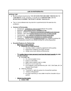 Civil Code-Book IV Title-IX-Partnership - TITLE IX Partnership CHAPTER ...