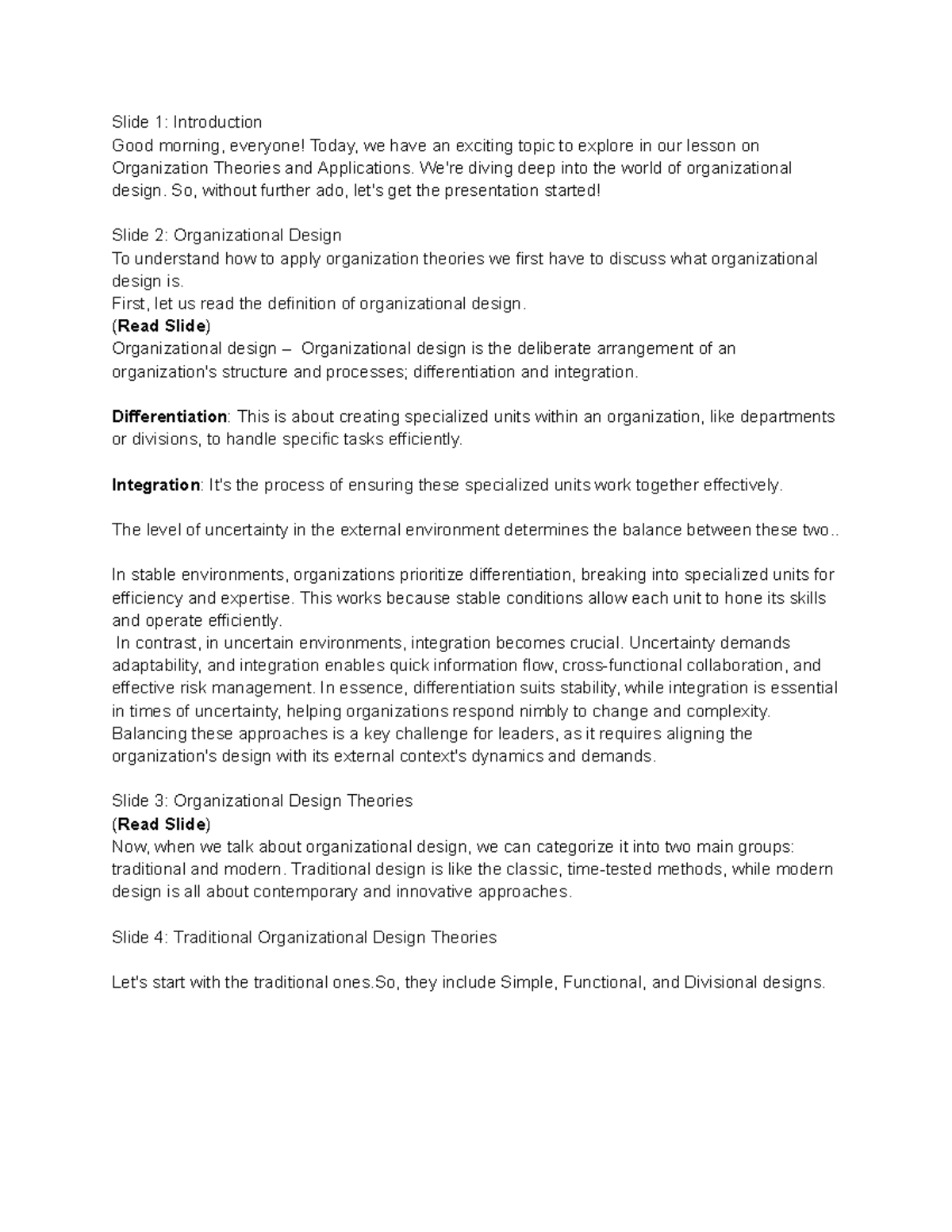 Week-8-Script - Djeje - Slide 1: Introduction Good morning, everyone ...