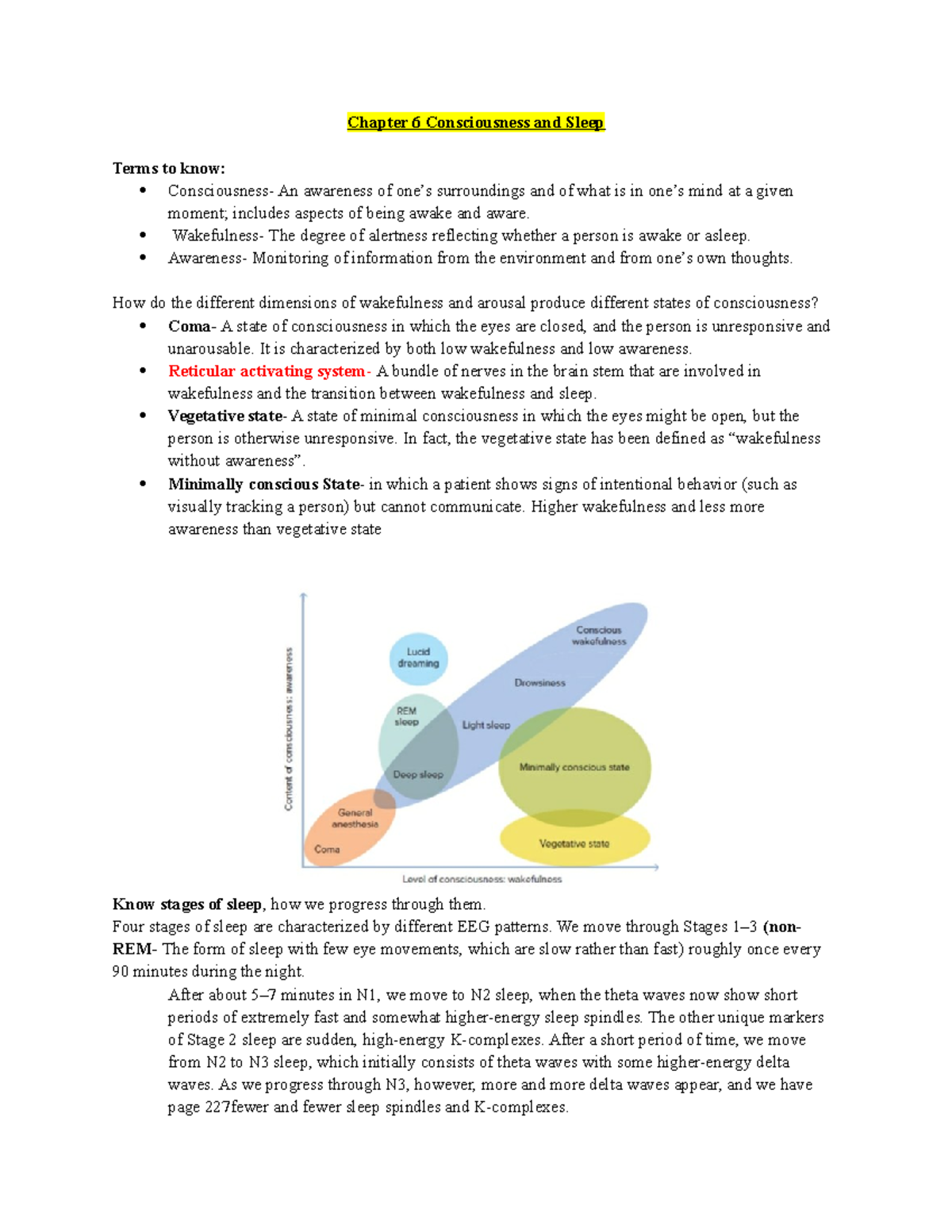 Chapter 6 Consciousness and Sleep - Chapter 6 Consciousness and Sleep ...