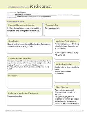 SSRI's (Antidepressants) - ACTIVE LEARNING TEMPLATES TherapeuTic ...