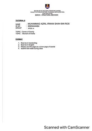 Assignment ECS556 - Structure Mechanic - Studocu