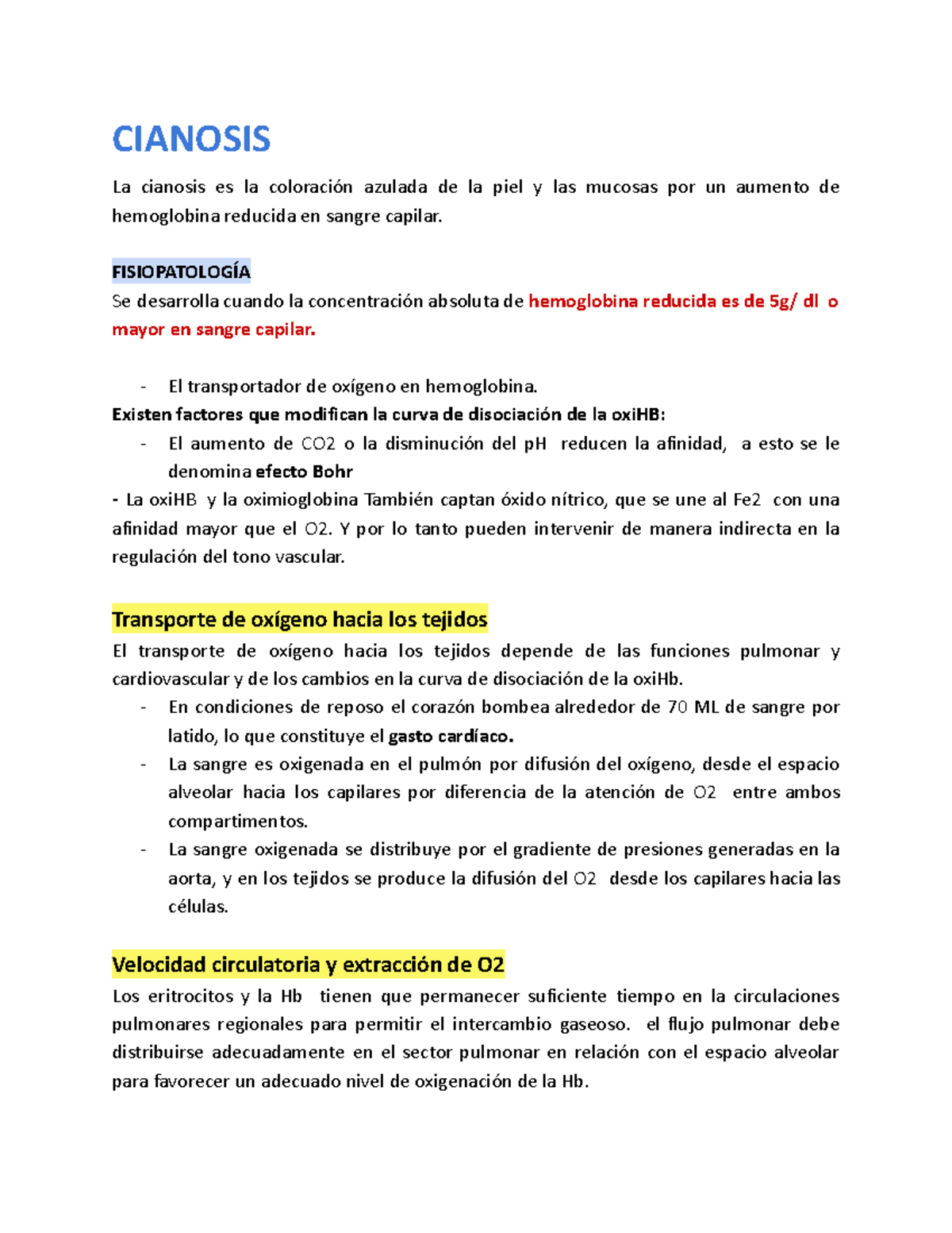 Cianosis - CIANOSIS La cianosis es la coloración azulada de la piel y ...