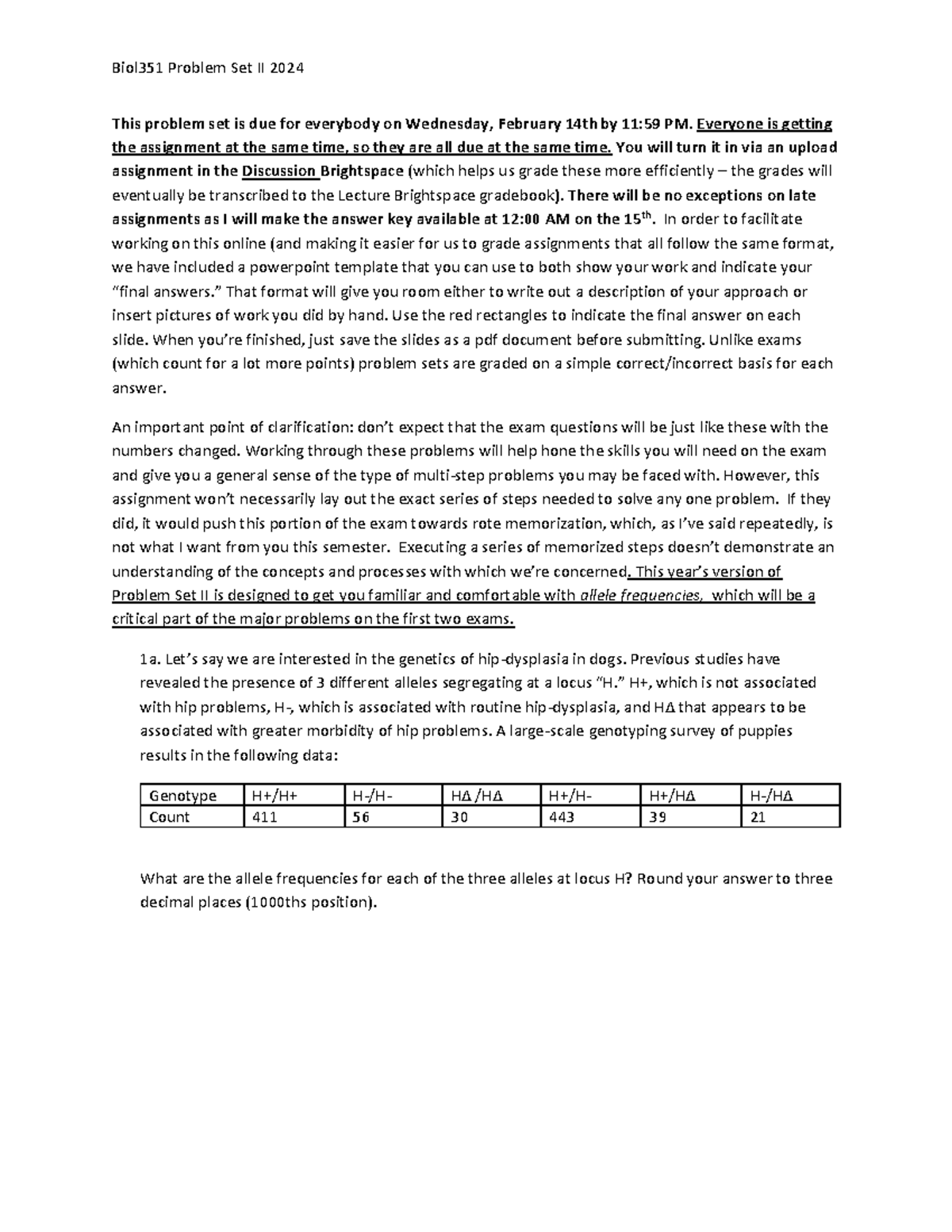 Problem Set II 2024 - This problem set is due for everybody on ...