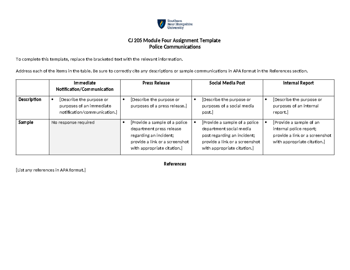 CJ 205 Module Four Assignment Template (3) - CJ 205 Module Four ...