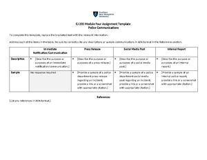 CJ 205 Module Five Practice Activity Template - CJ 205 Module Five ...