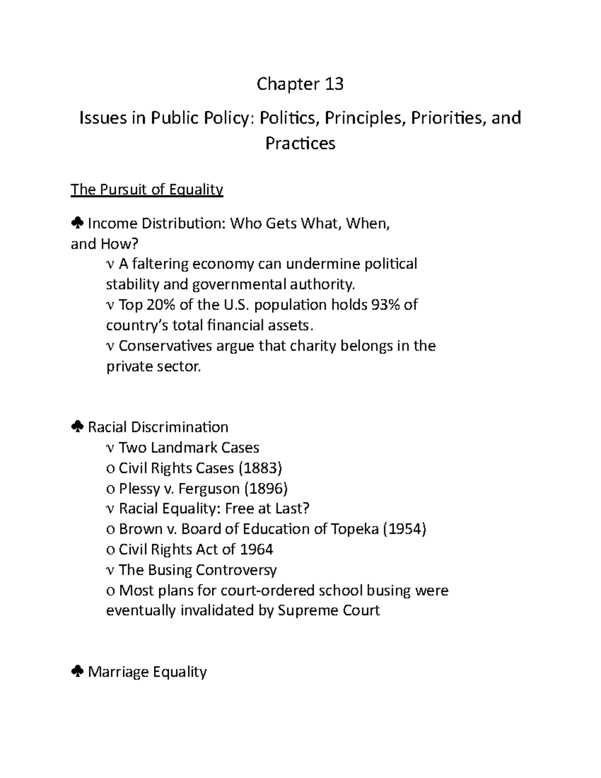 Chapter 13 Polisci - Chapter 13 Issues in Public Policy: Politics ...