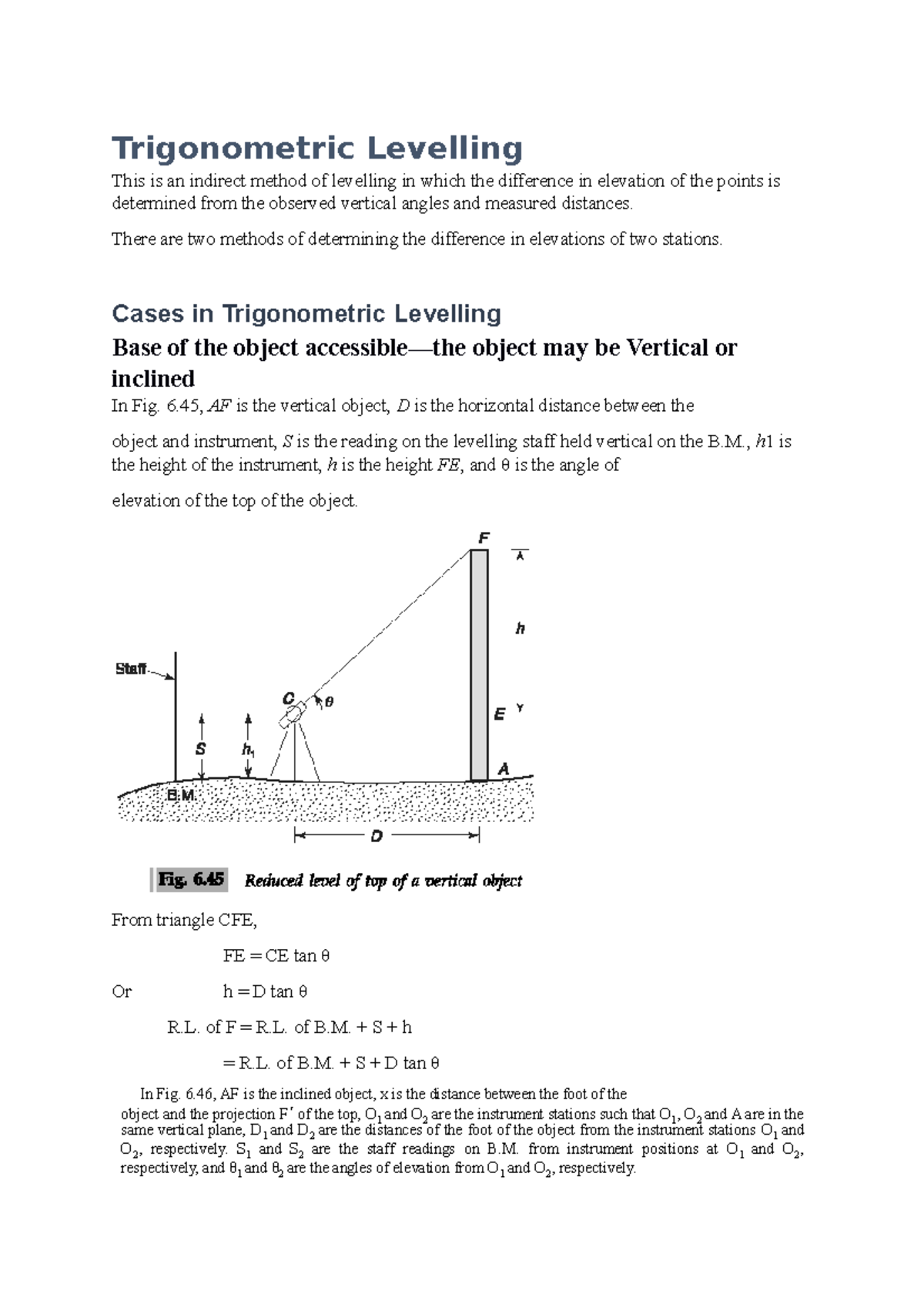 Trigonometric Levellin - Trigonometric Levelling This is an indirect ...