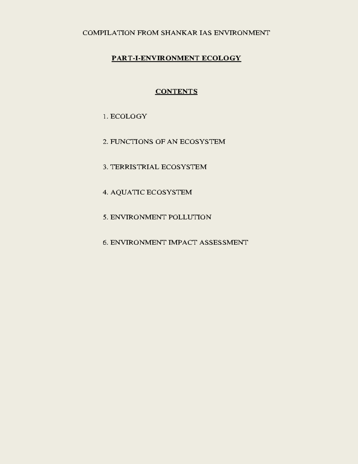 Shankar ias environment part i - UPSC Notes - COMPILATION FROM SHANKAR ...
