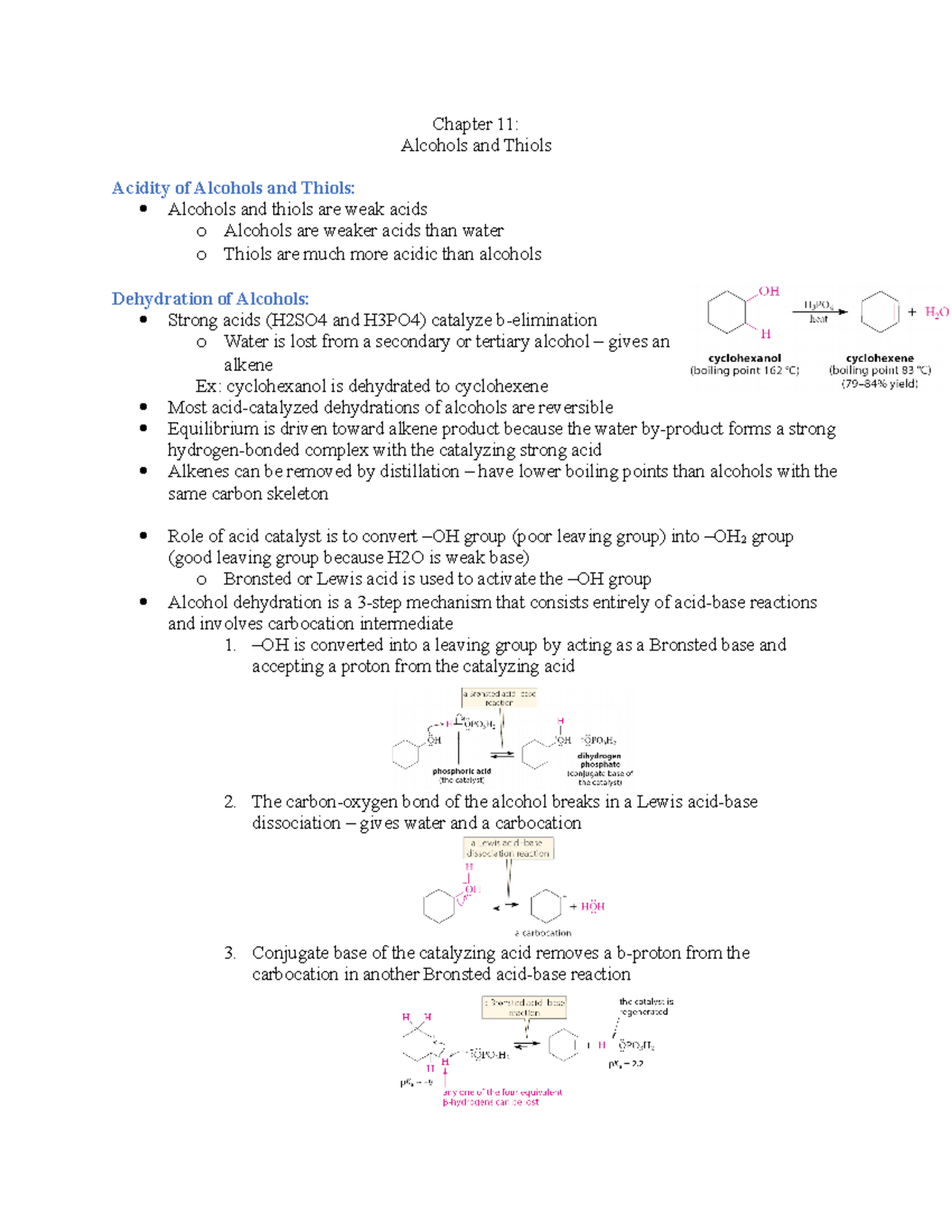 Chapter 11 - Textbook - Tran CHEM 2443 - Chapter 11: Alcohols and ...