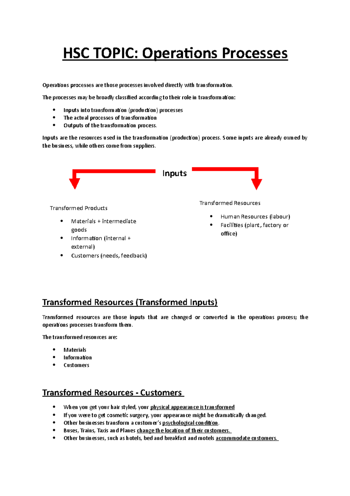 Operations Process NEW Topic 12-11-2018 - HSC TOPIC: Operations ...