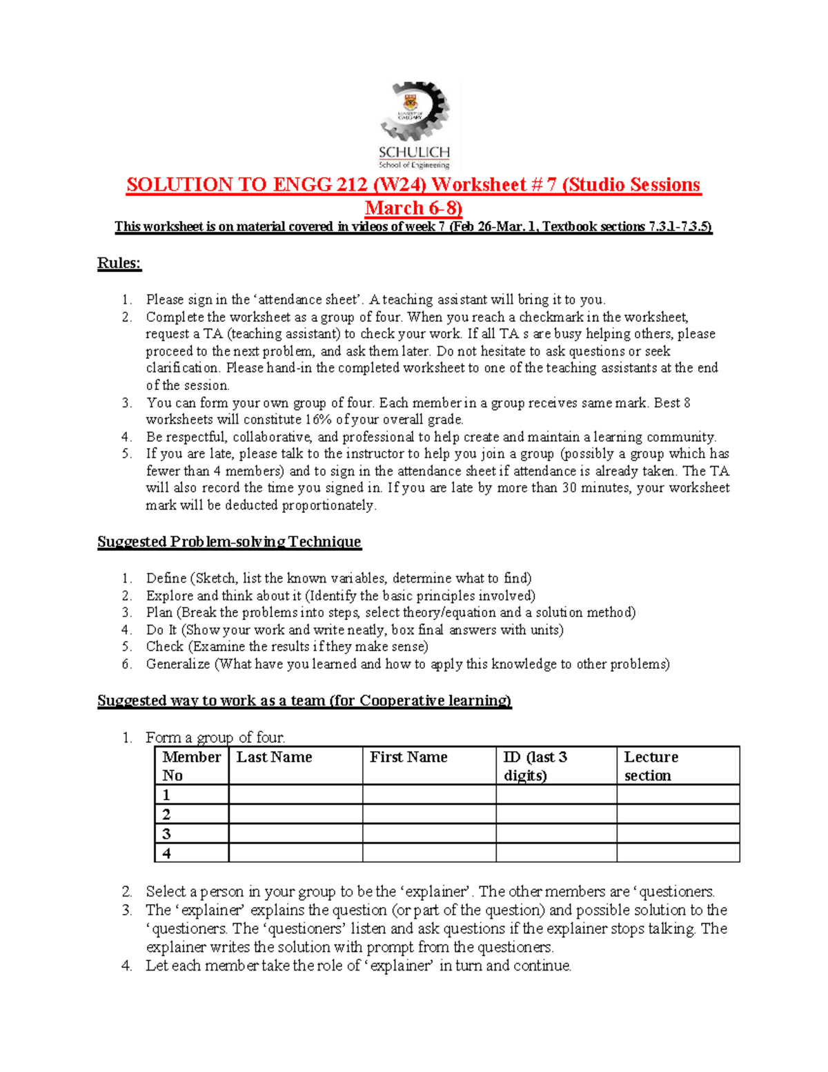 ENGG 212(W24) Worksheet 7 (Mar 6 - 8) March 1 - Solution - SOLUTION TO ...