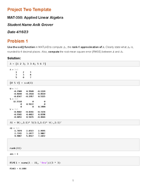 MAT 350 Project One - MAT350 - SNHU - Studocu
