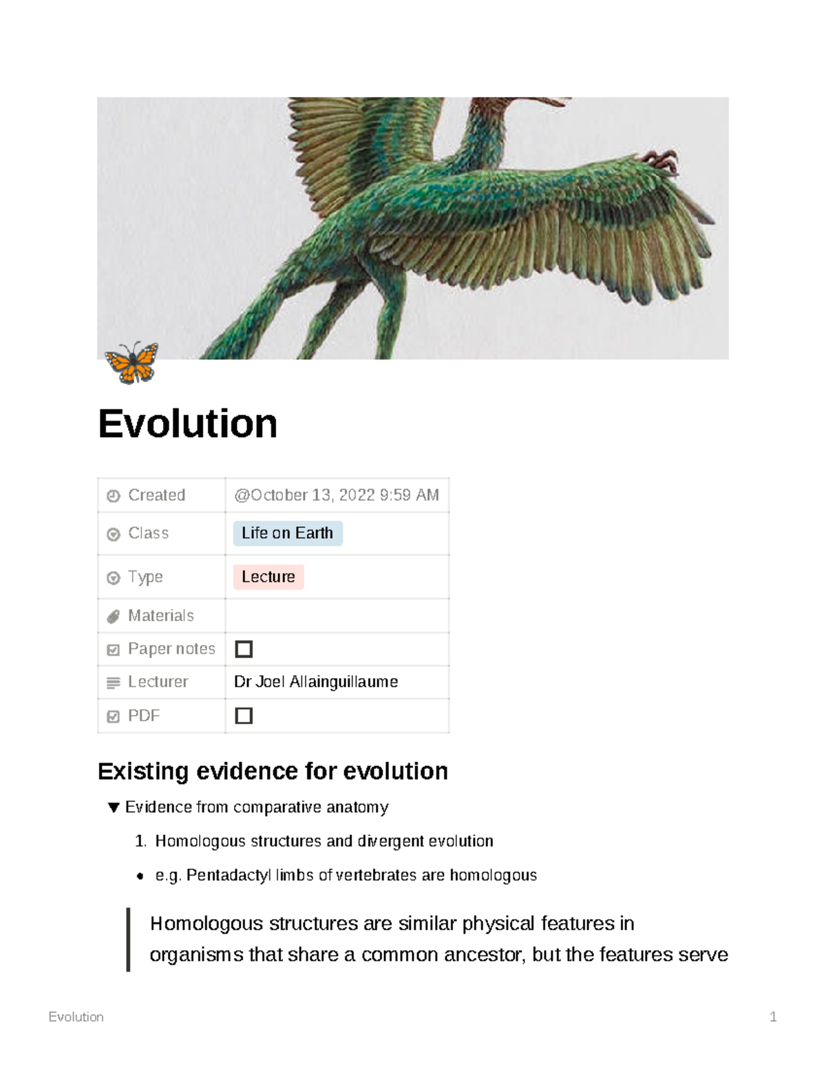 Evolution - ¹ Evolution Created Class Life on Earth Type Lecture ...