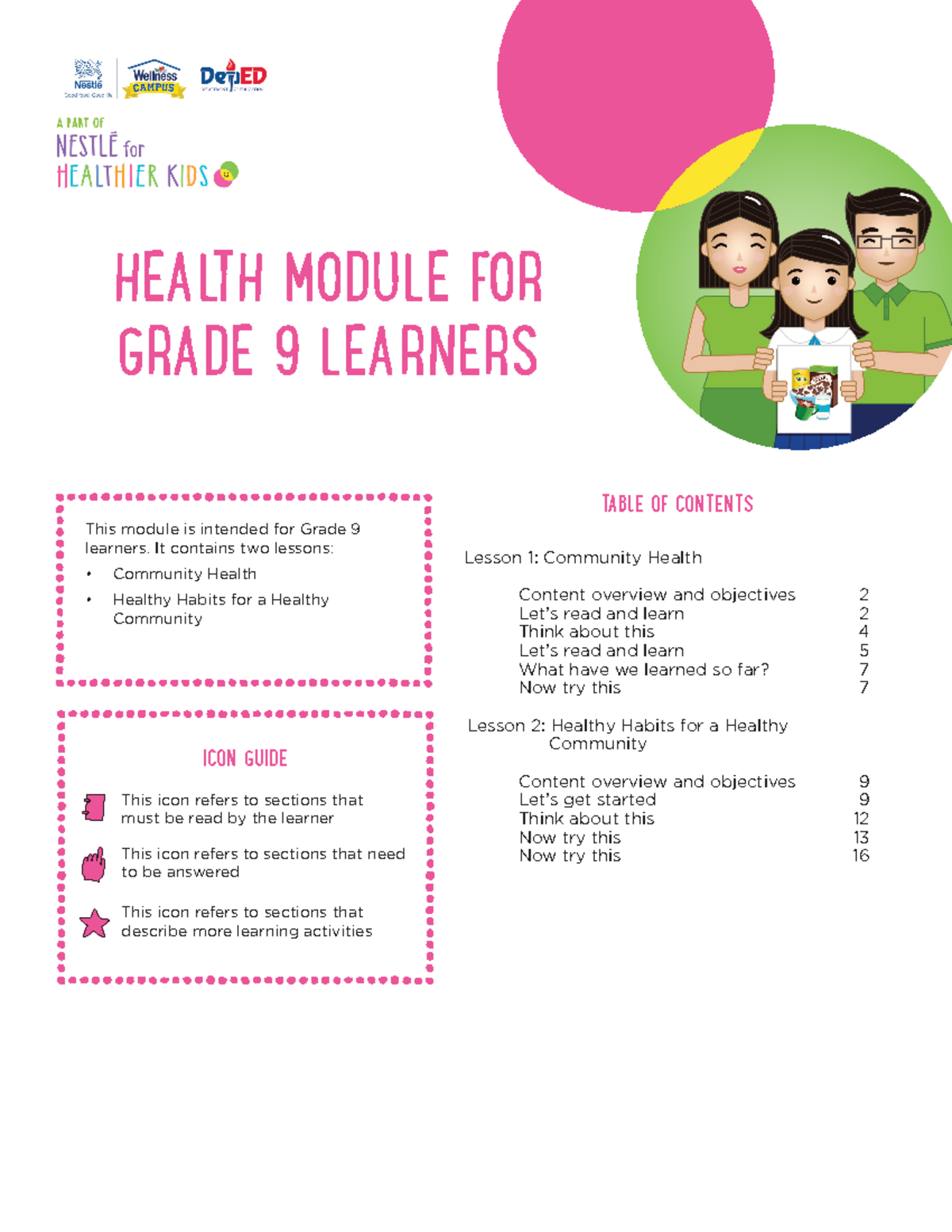 Grade 9 Self Learning Module - HEALTH MODULE FOR GRADE 9 LEARNERS ICON ...