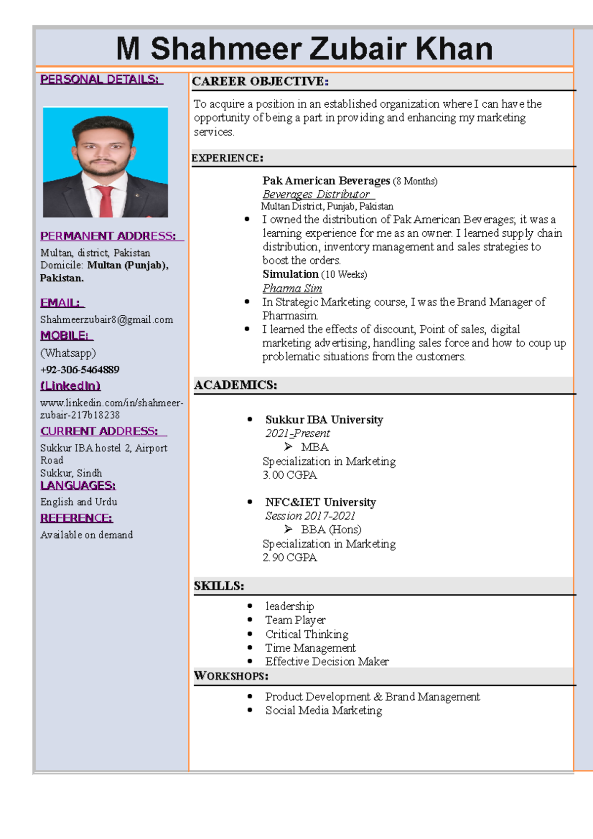 Resume (Repaired) - for the sake of assignment assignment, course work ...