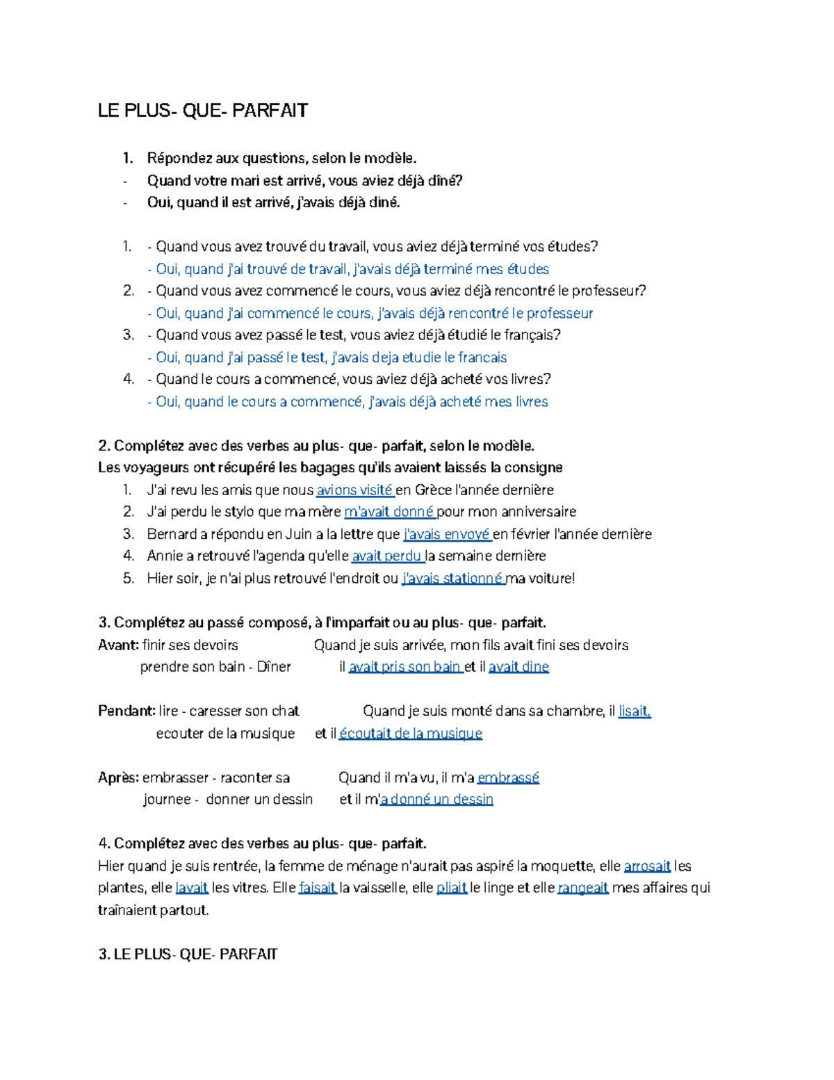 Julia Lorenti - LE PLUS- QUE- Parfait - LE PLUS- QUE- PARFAIT Répondez ...