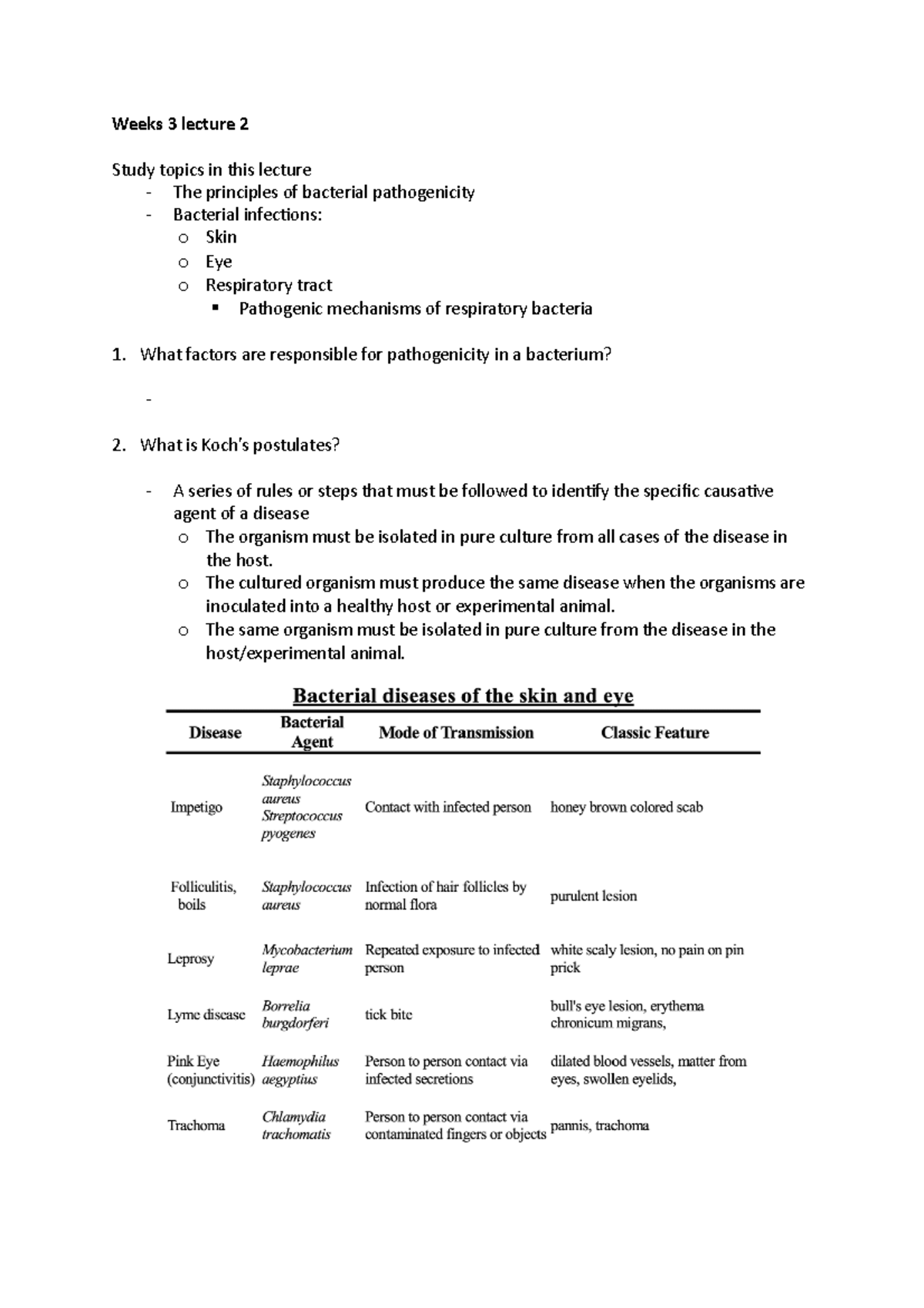 Week 3 lecture 2 - Weeks 3 lecture 2 Study topics in this lecture - The principles of bacterial ...