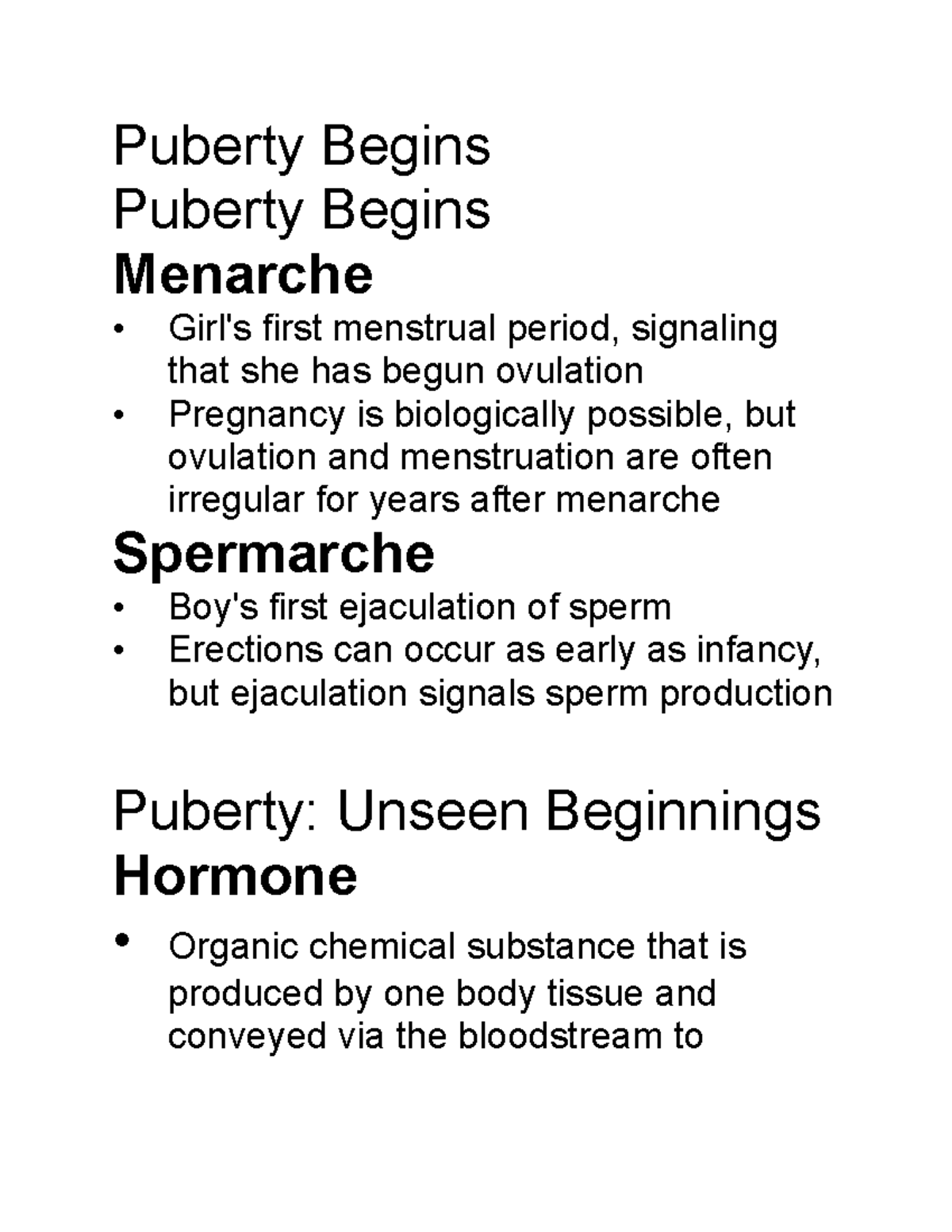 Adolescence Biosocial Development - Puberty Begins Puberty Begins ...