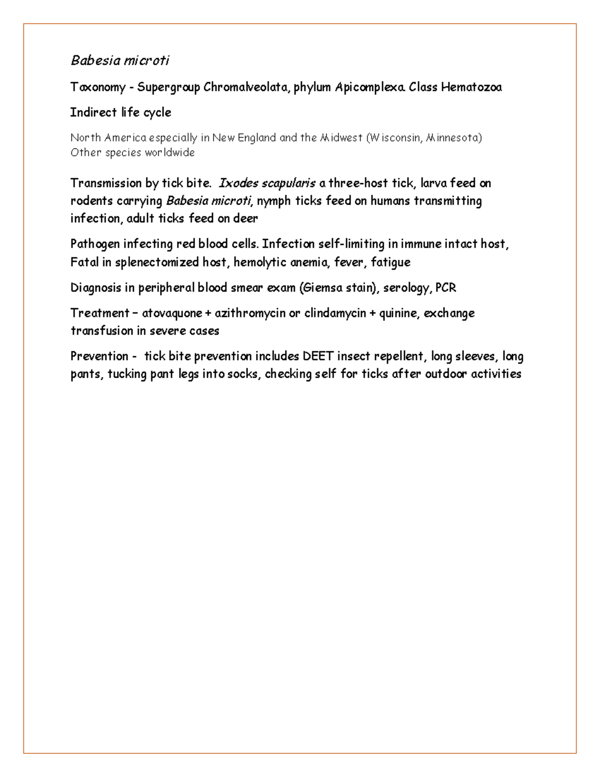 Babesia microti - n/a - Babesia microti Taxonomy - Supergroup Chromalveolata, phylum Apicomplexa ...