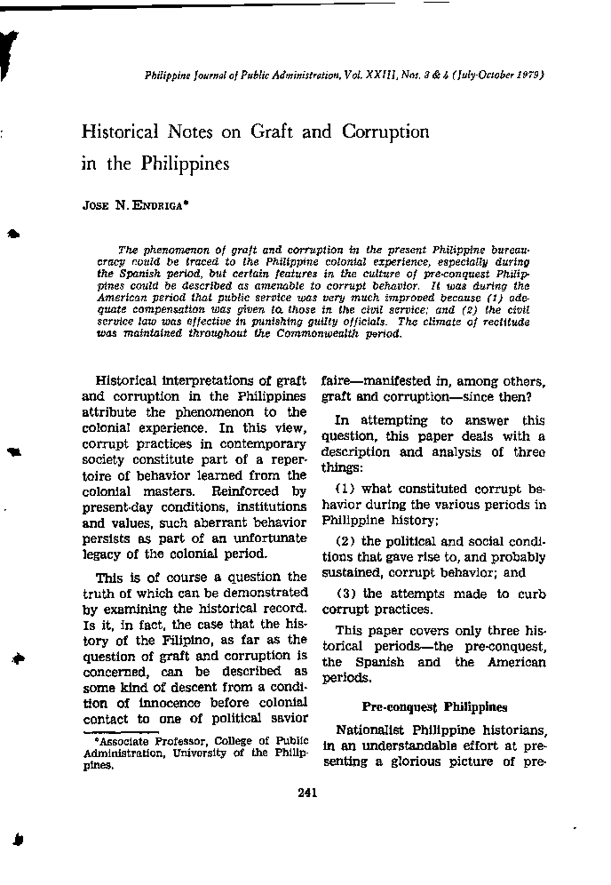 06 Historical Notes on Graft and Corruption in the Phils - Philippine ...