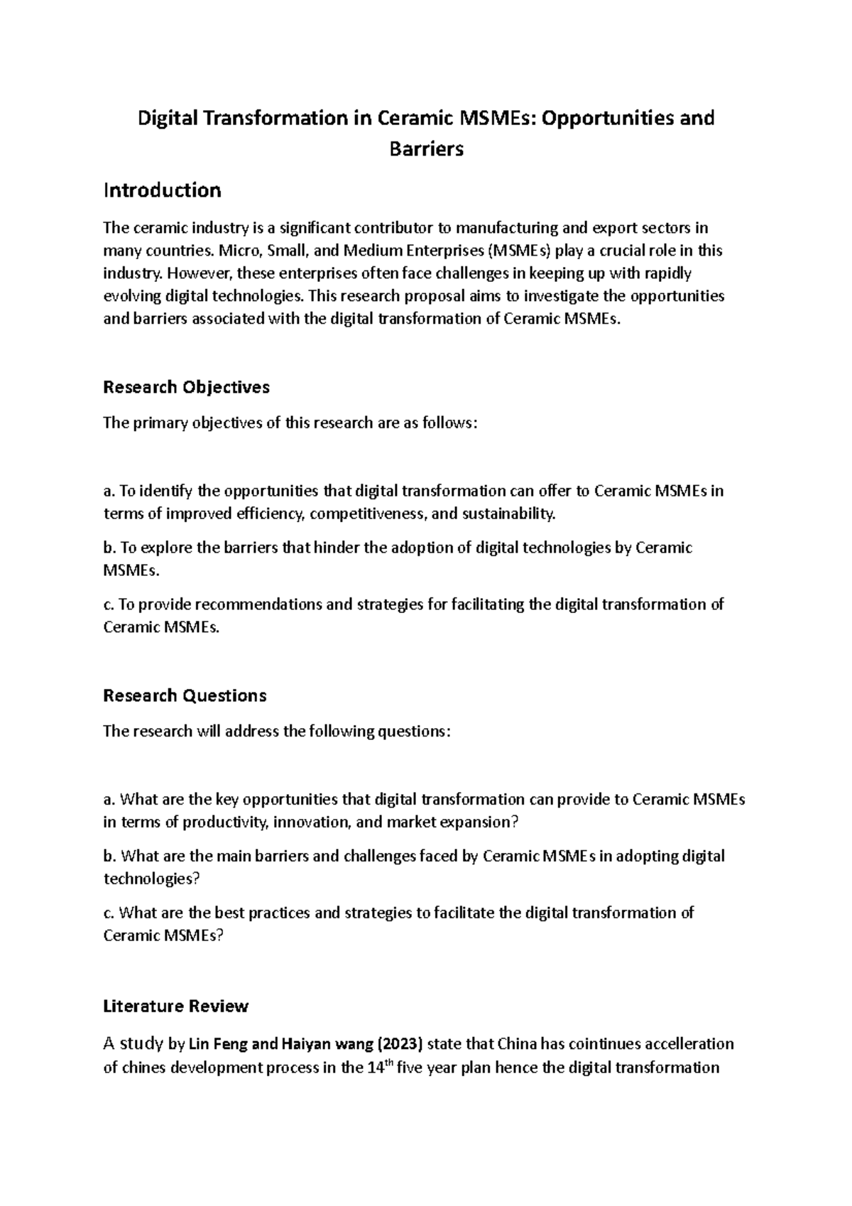 Digital Transformation in Ceramic MSMEs - Micro, Small, and Medium Enterprises (MSMEs) play a ...